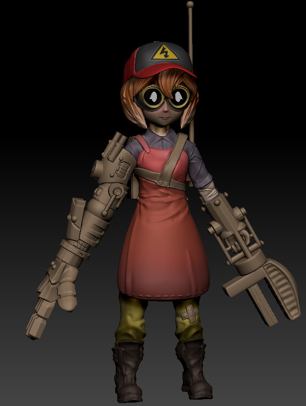 ArtStation - Mechanic Girl WiP