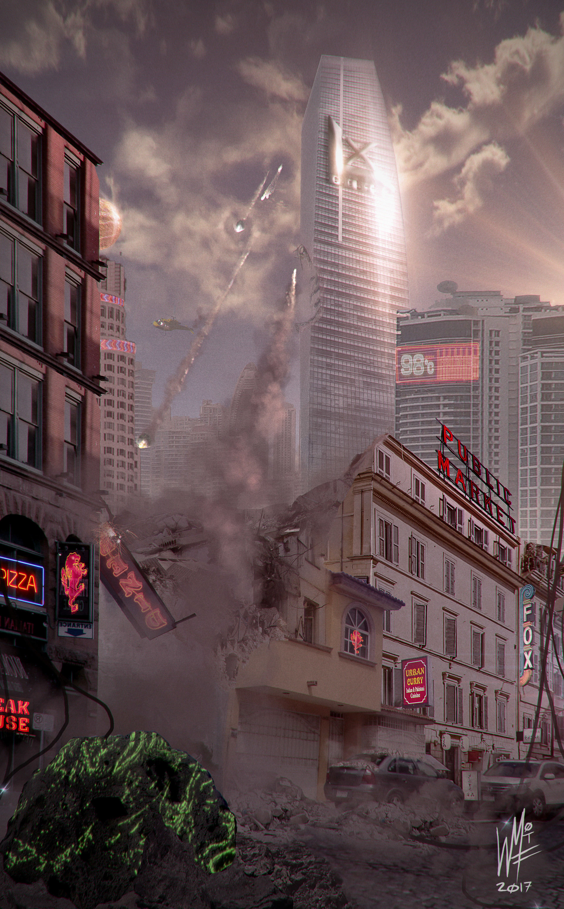 ArtStation - Metropolis Meteor Shower