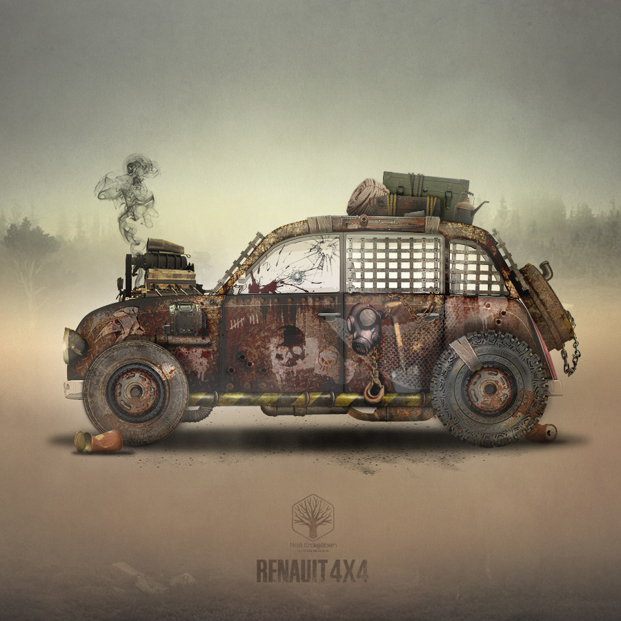 ArtStation - Post-apocalyptic Renault Rat Rod