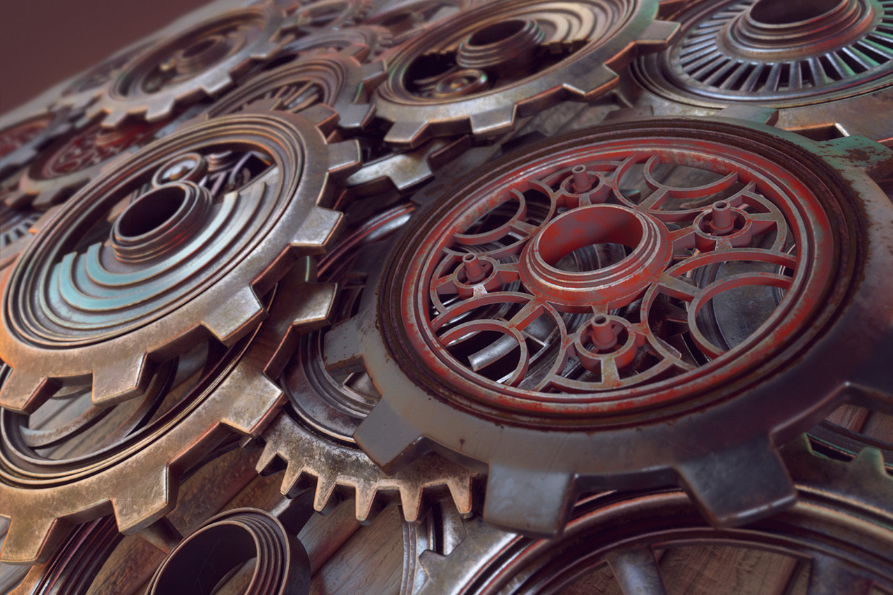 ArtStation - Steampunk Gears C4D SP Redshift