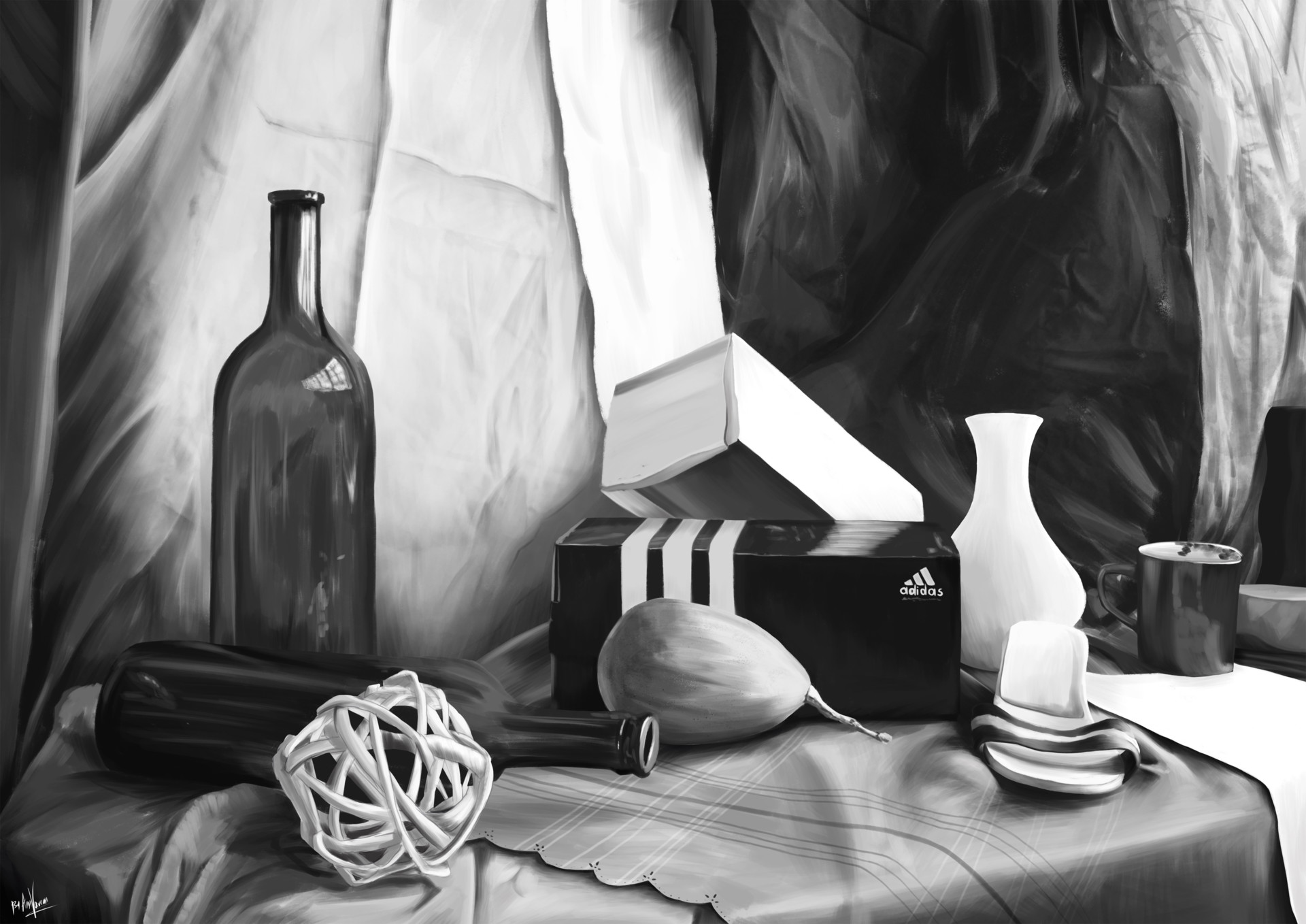 ArtStation - Still Life - Greyscale + Speedpaint, Ann Varcon