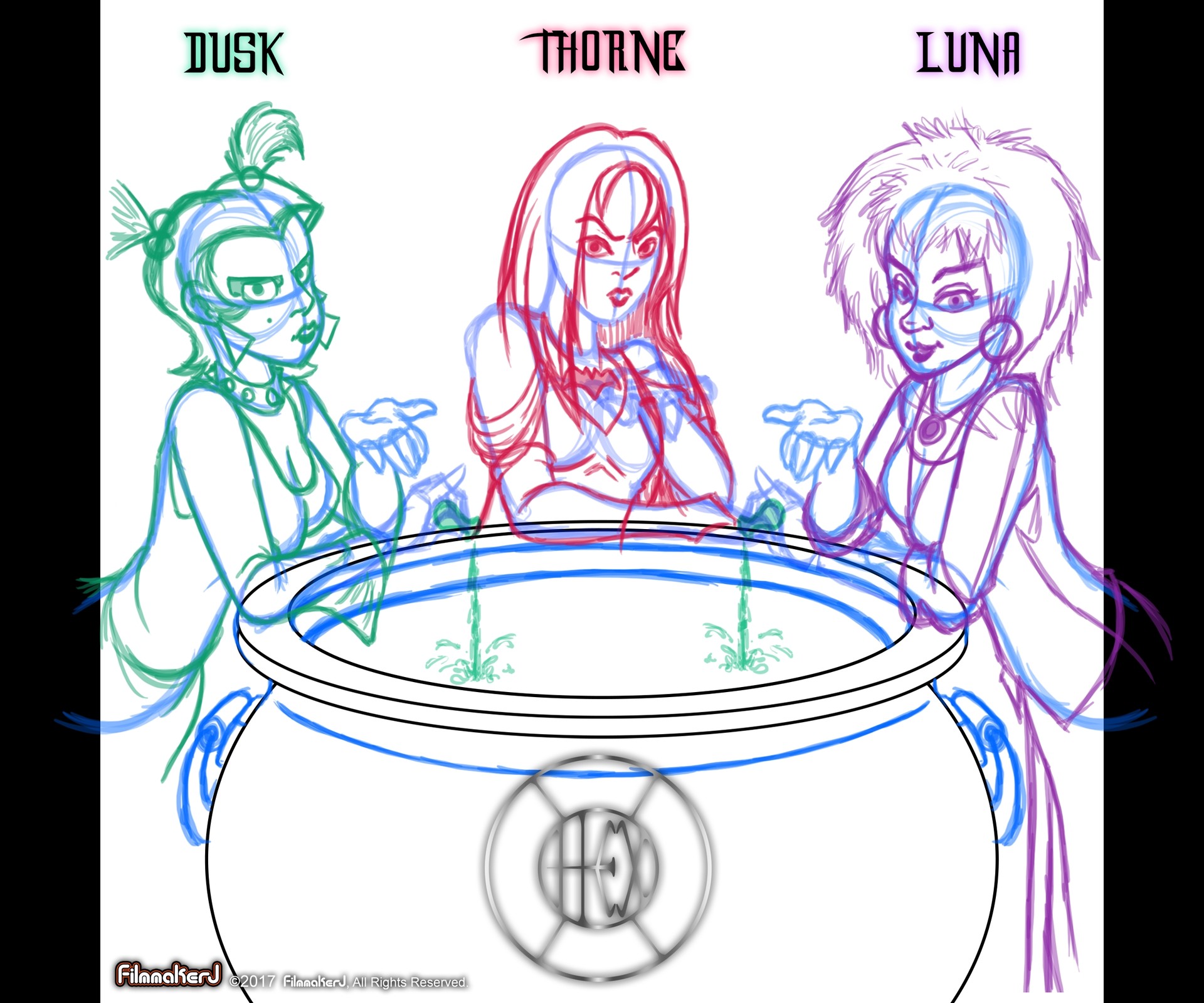 hex girls coloring pages