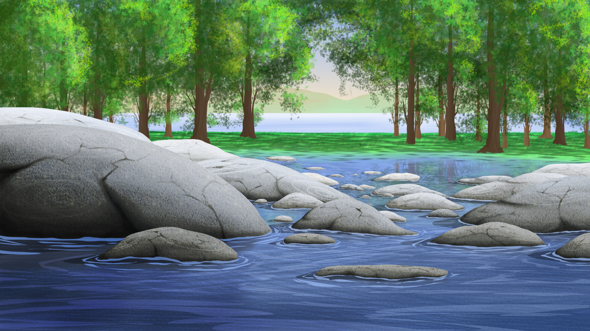 ArtStation - Lake rocks, Abdul Gaffar