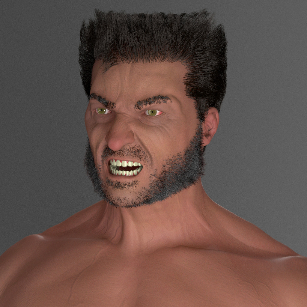 ArtStation - Wolverine Portrait (Hugh Jackman)