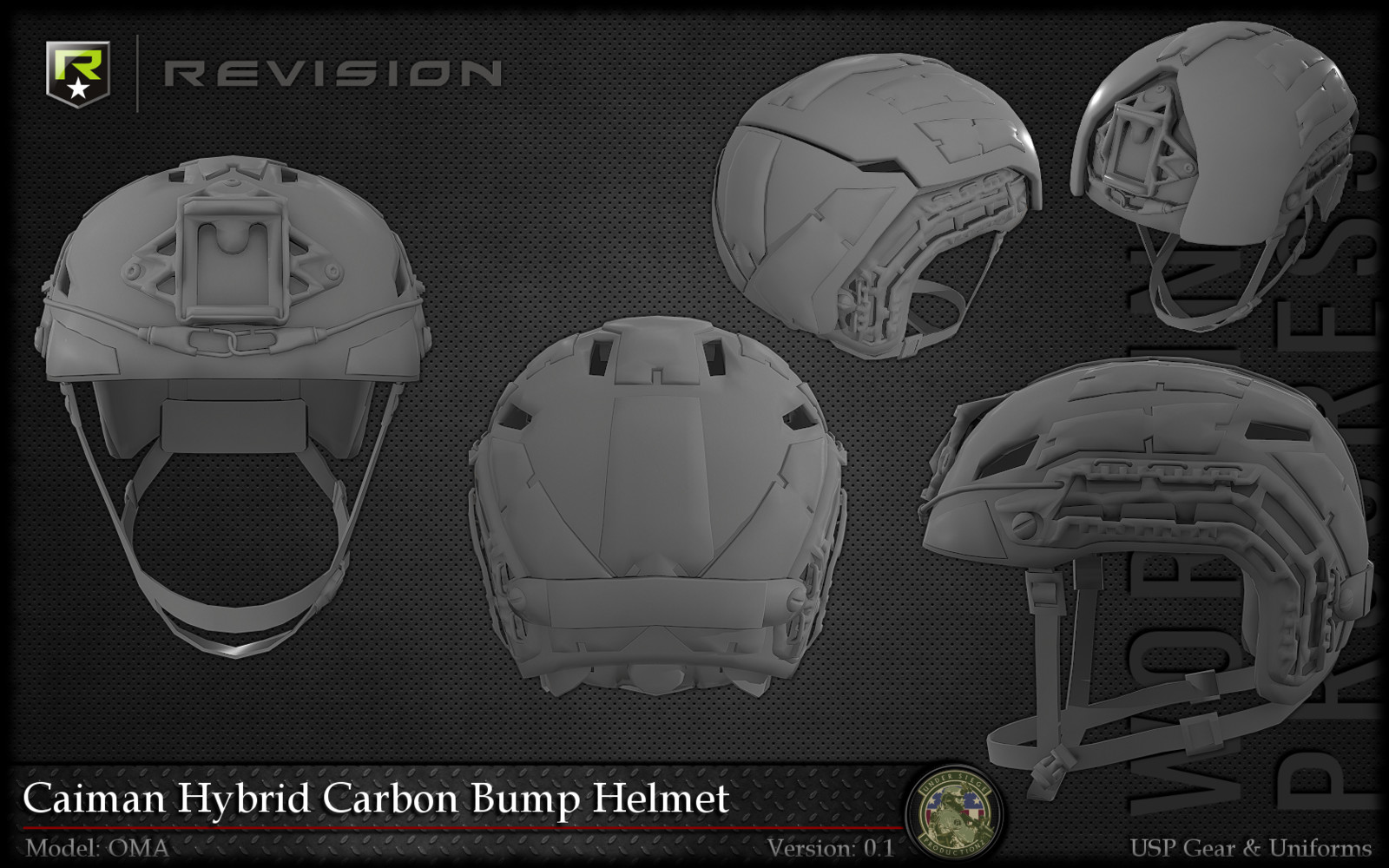 UnderSiege Productionz - Revision Caiman Hybrid Carbon Bump Helmet