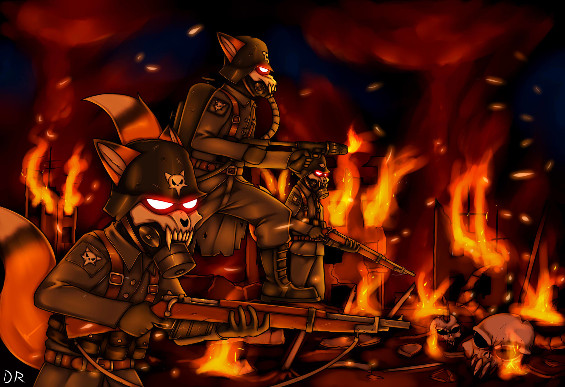 ArtStation - Hell foxes