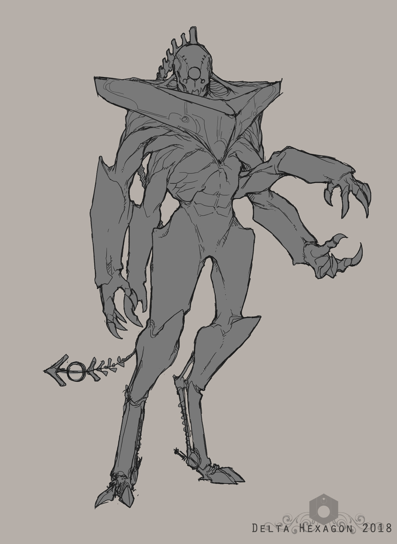 how to draw a demon full body