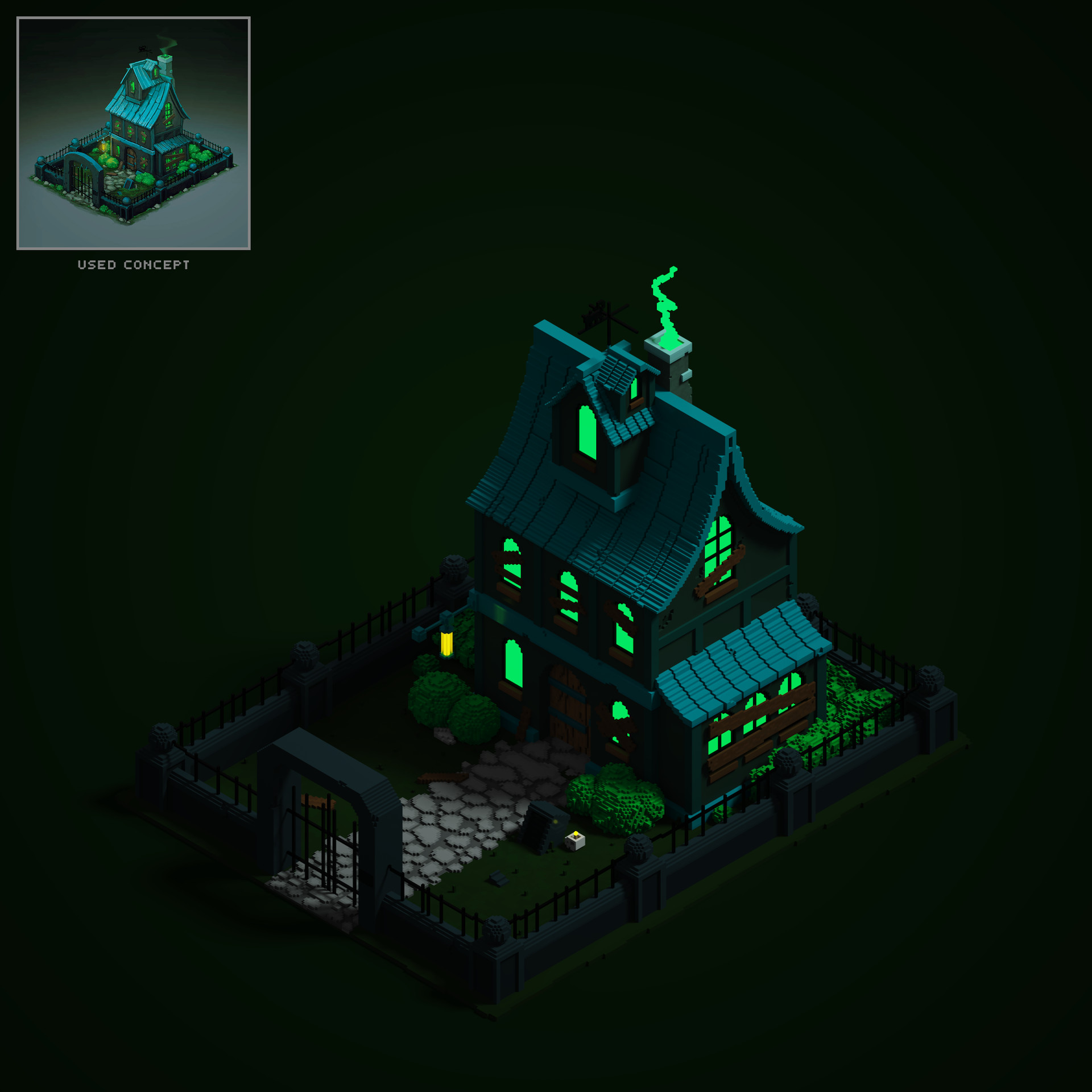 ArtStation - Voxel ghost house