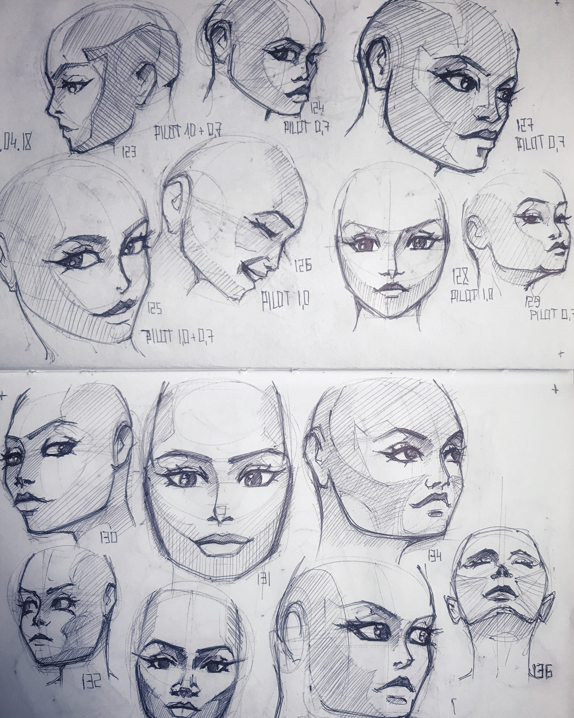 ArtStation - 123-136 from 1001 Face Study Challenges