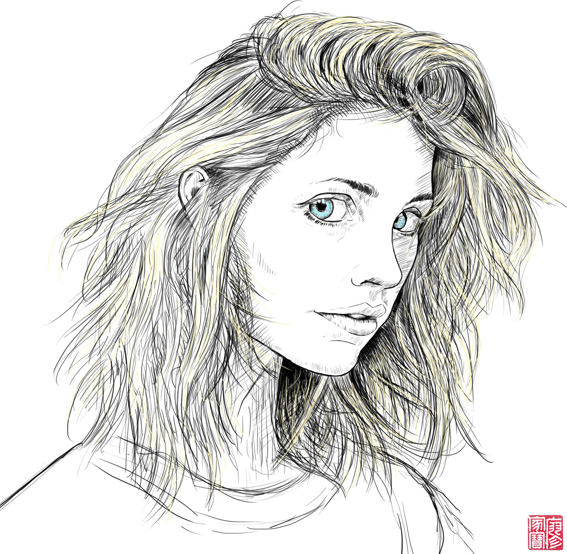 ArtStation - Emily Rudd sketch