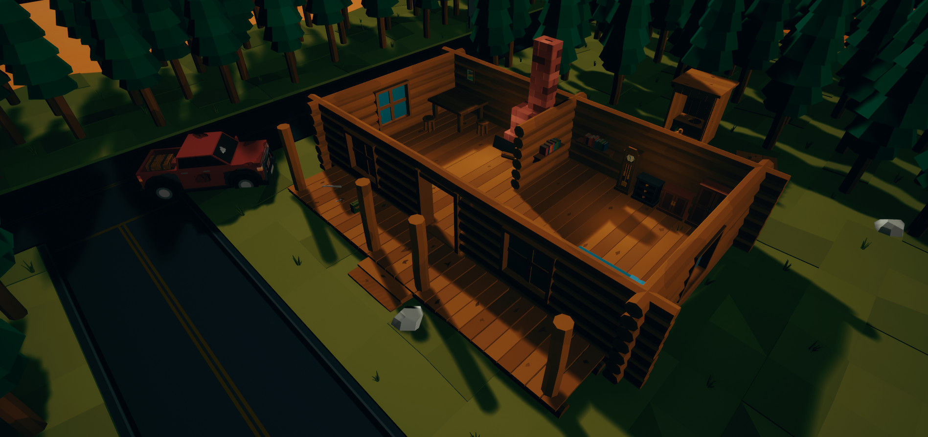 ArtStation - Low Poly Wood House