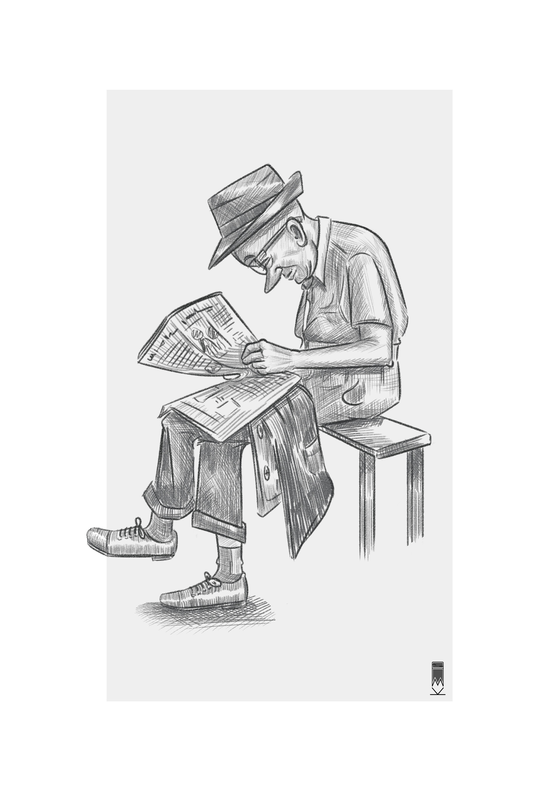 Man Reading The Newspaper