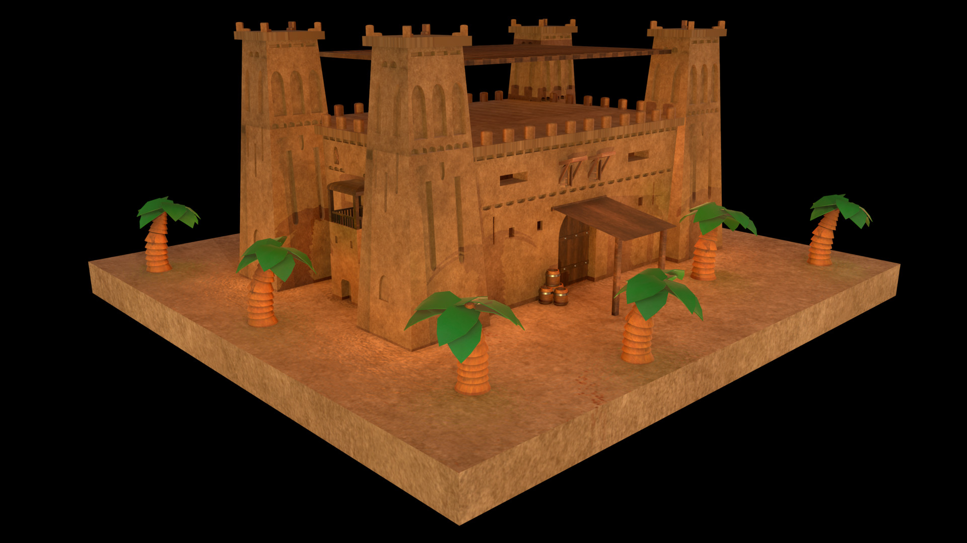 Mijail Muñoz Barrenechea - 3D Cartoon Arab castle.