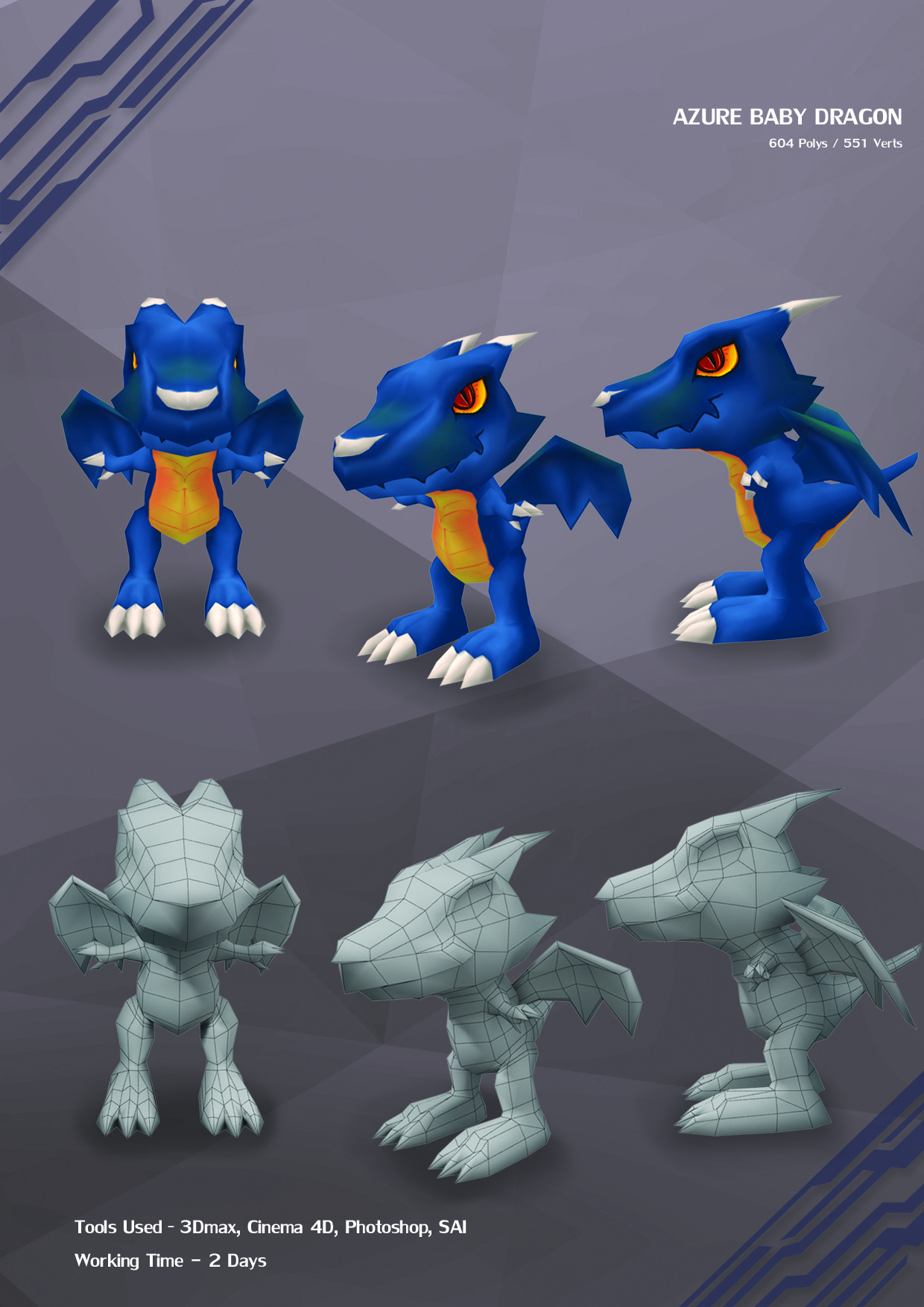 ArtStation - Azure Baby Dragon