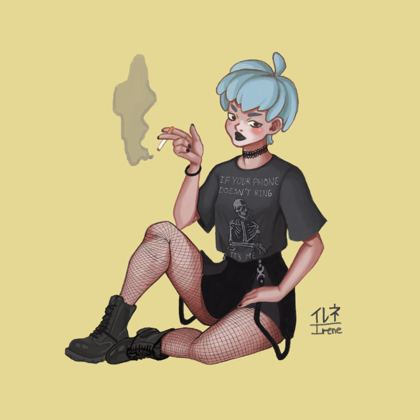 ArtStation - Smoking gothic babe
