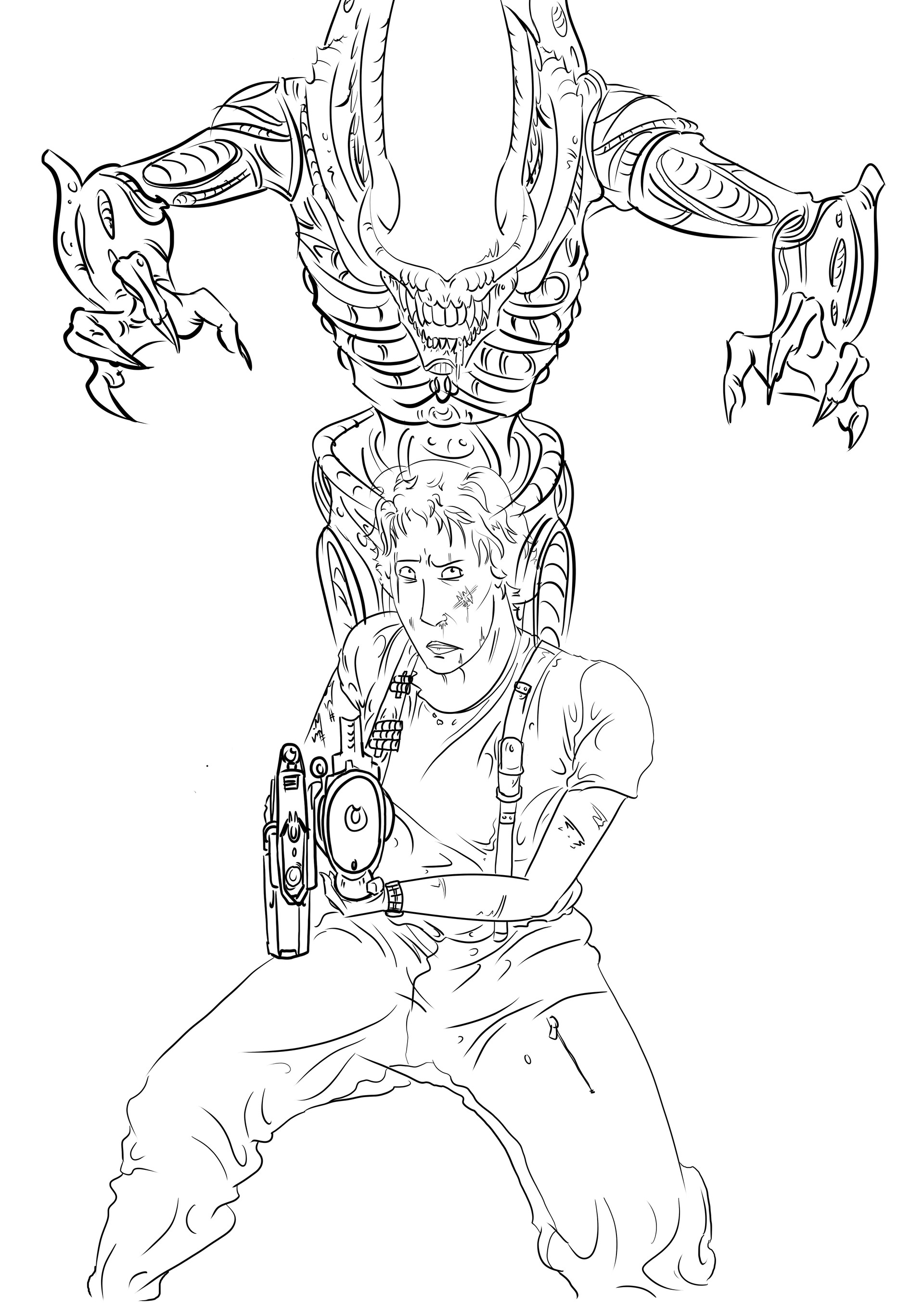 alien ripley drawing