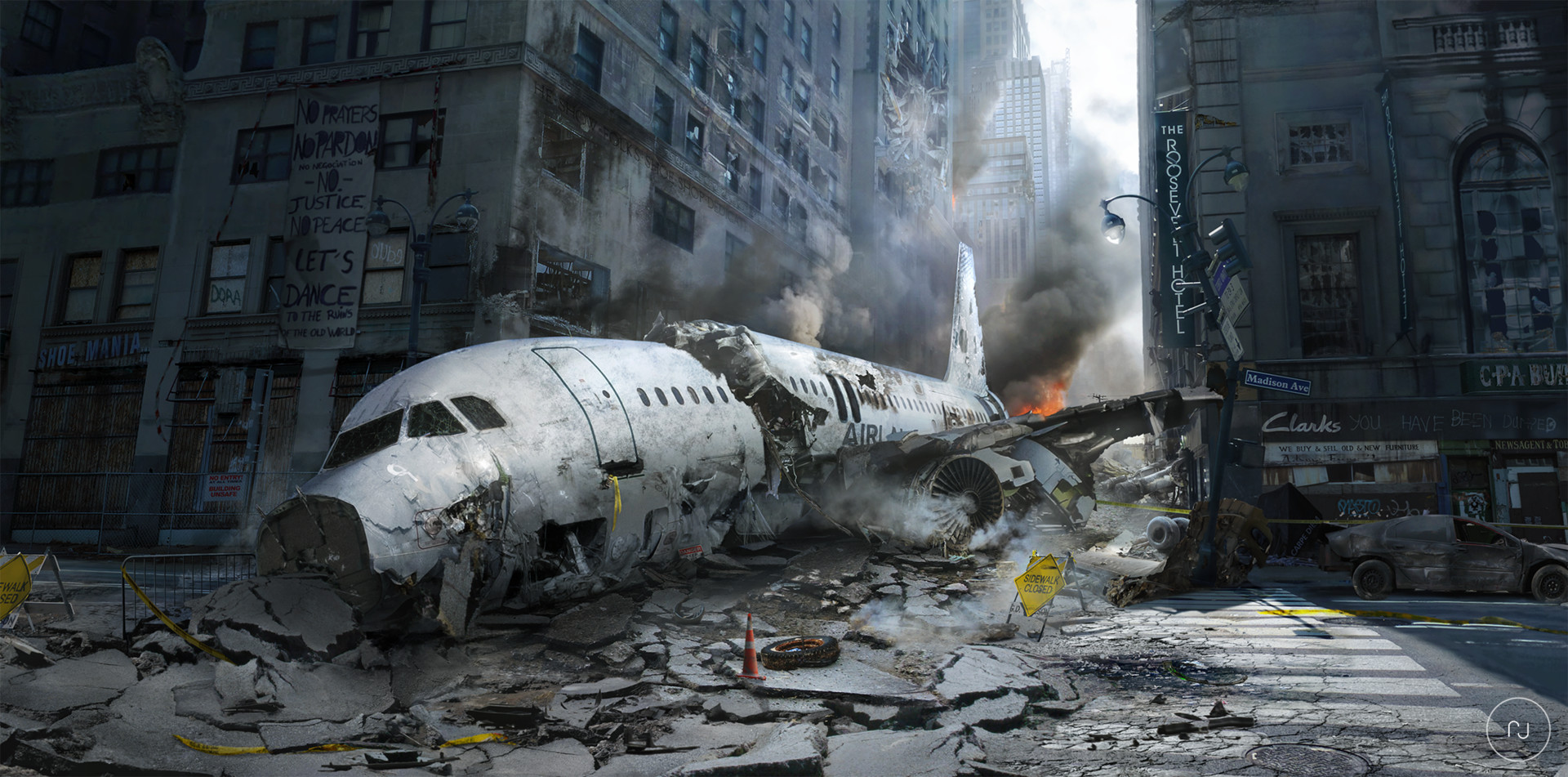 O' Teguy - In the middle of a city after aircraft crash ...