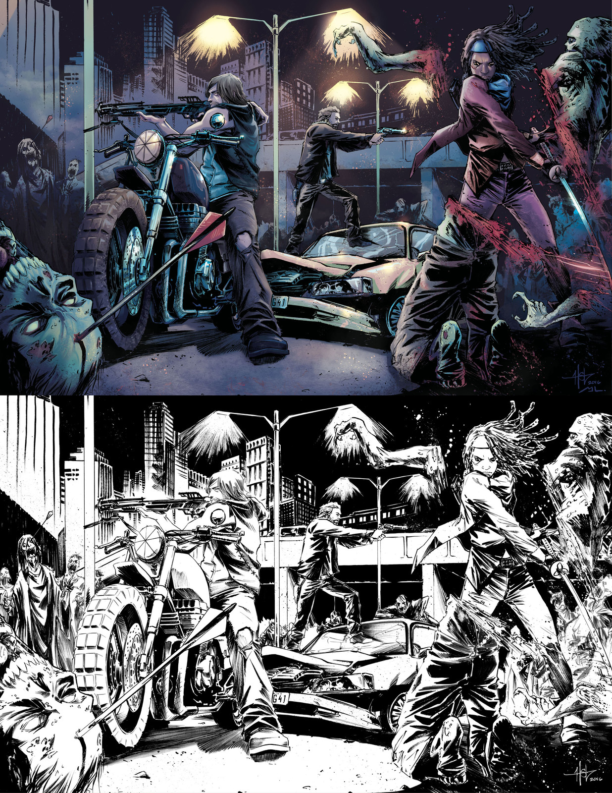 Matías Laborde - The Walking Dead Pin-up color work