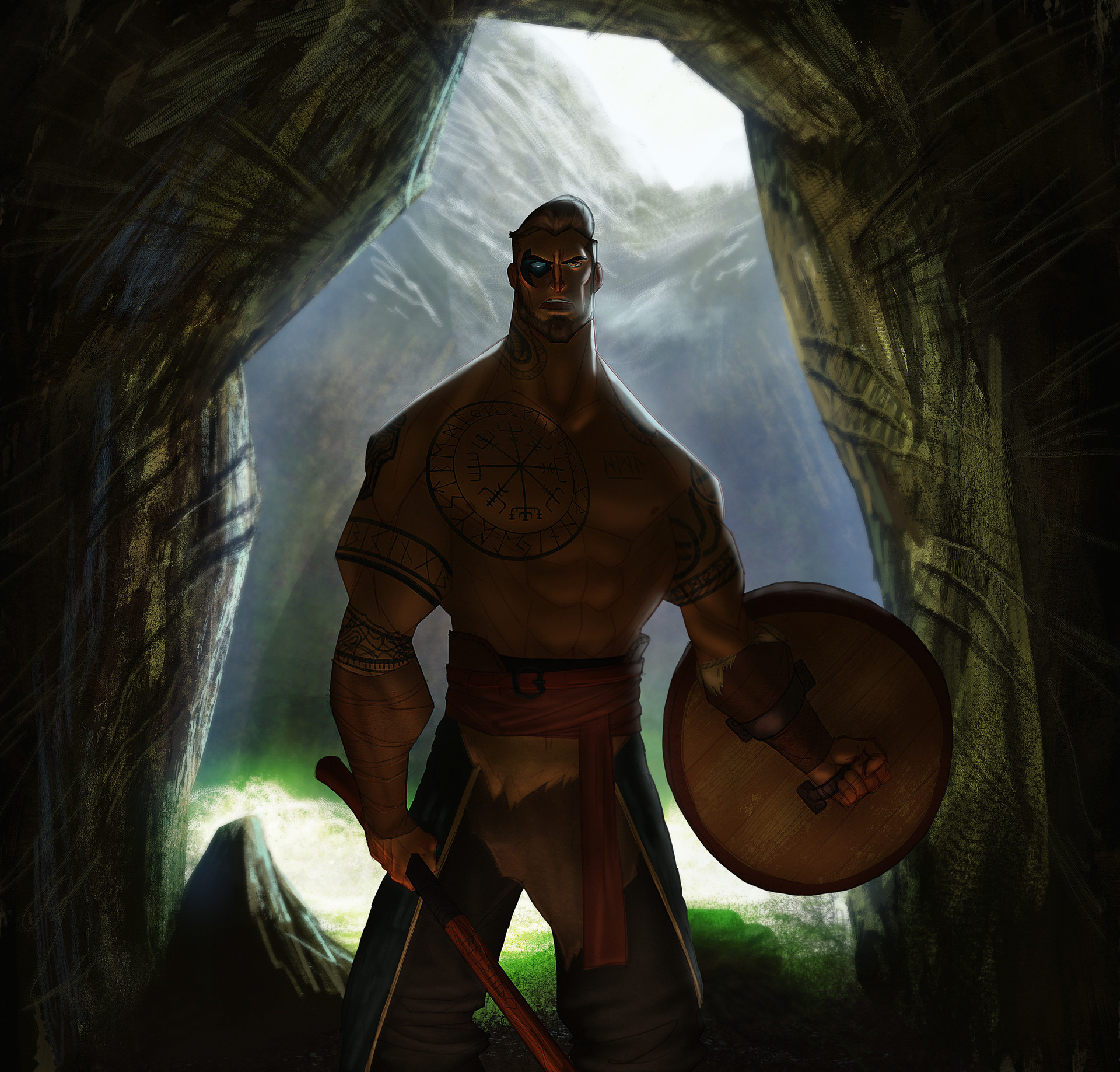 ArtStation - Viking in a mysterious cave