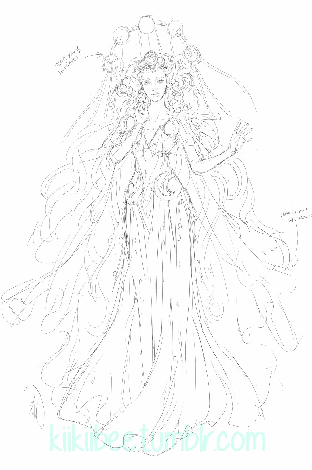 Moon Goddess Coloring Pages Sketch Coloring Page