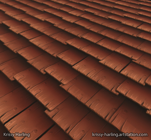 ArtStation - Hand Painted Style Roof Tiles, Krissy Harling