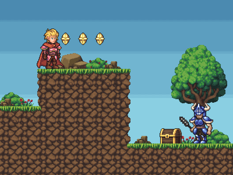 ArtStation - Pixel Art Mockup for Platformer Project, Dion Schreuder