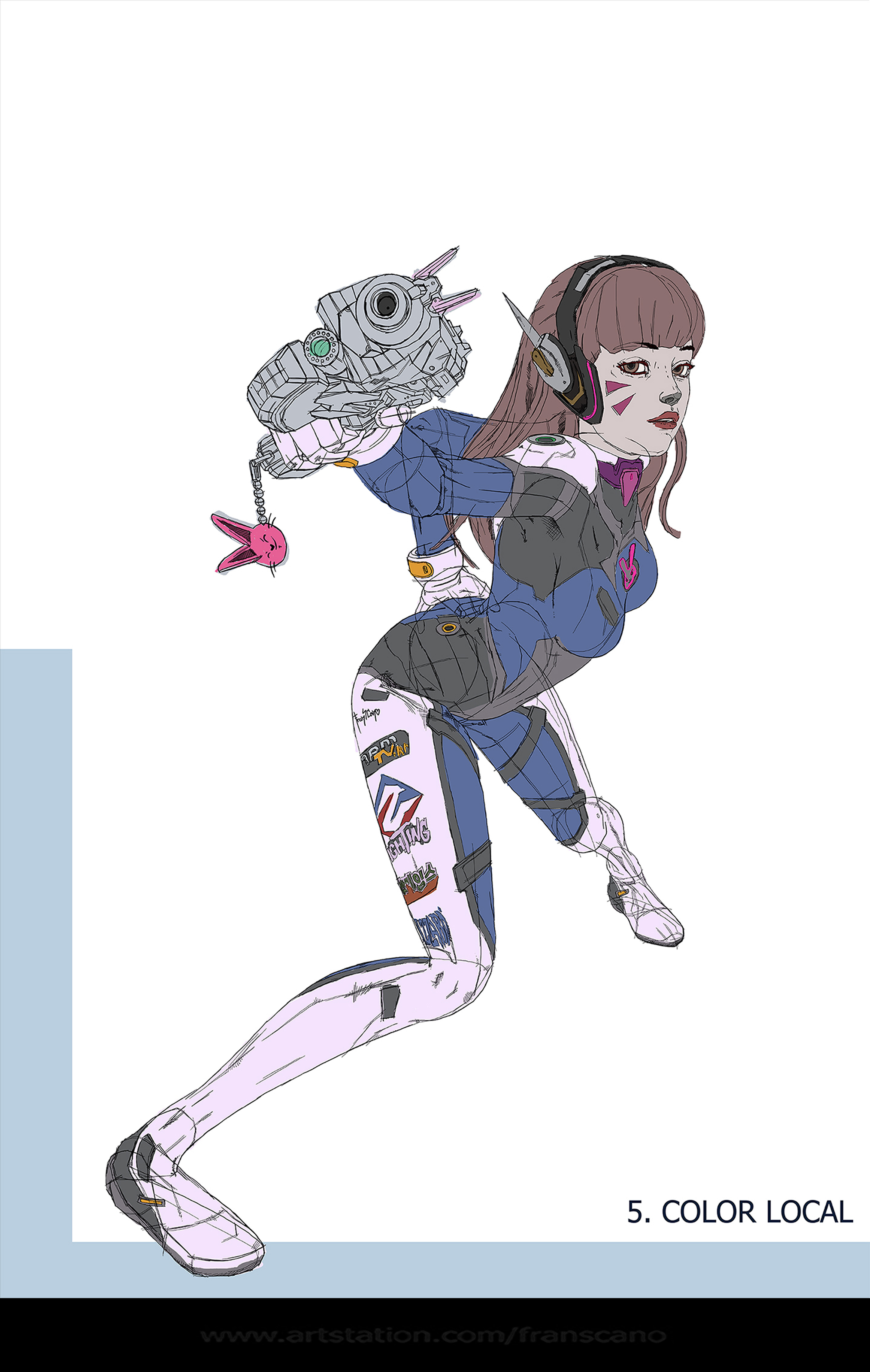 how to draw dva from overwatch