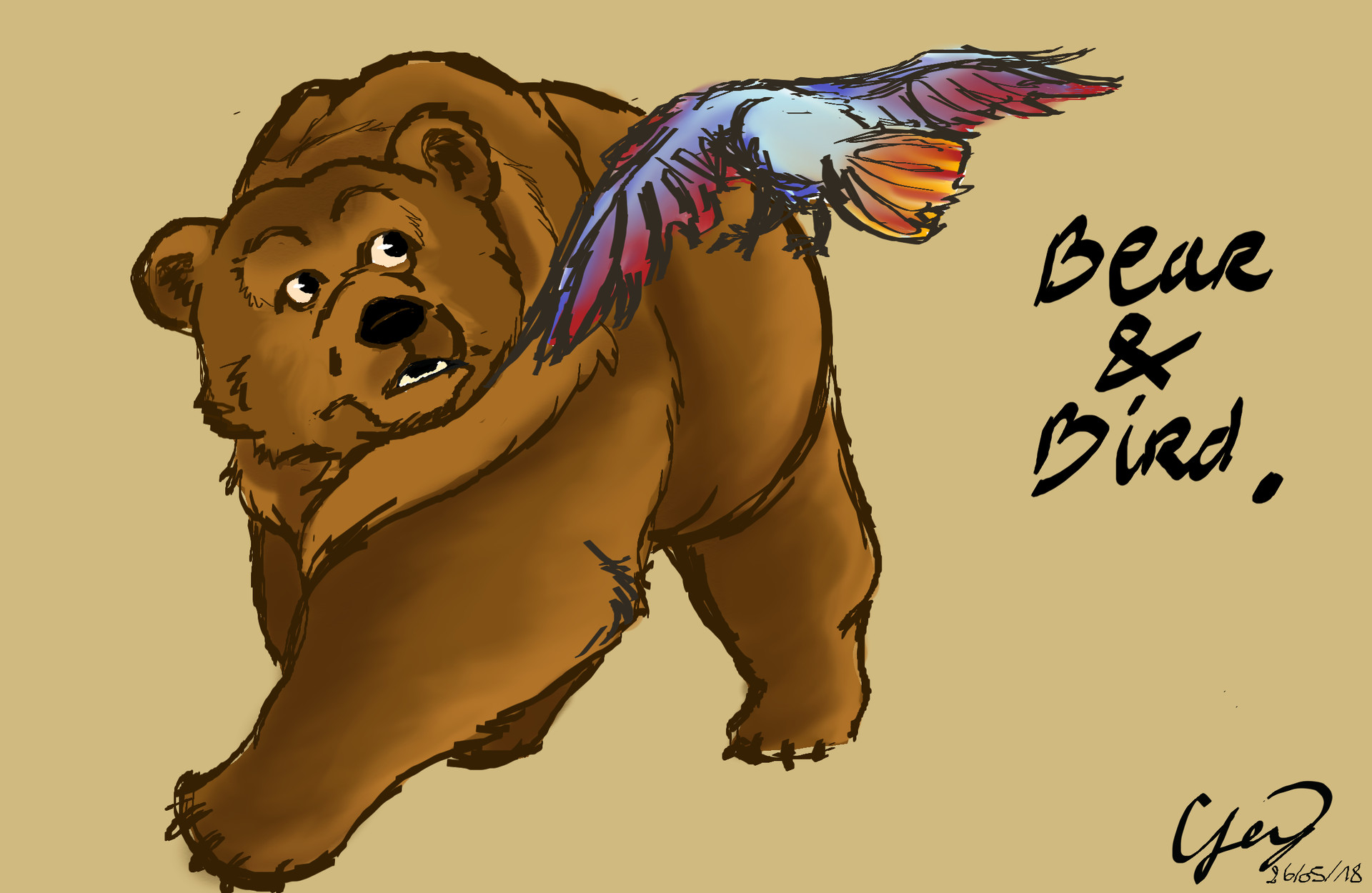 ArtStation - Bear and bird