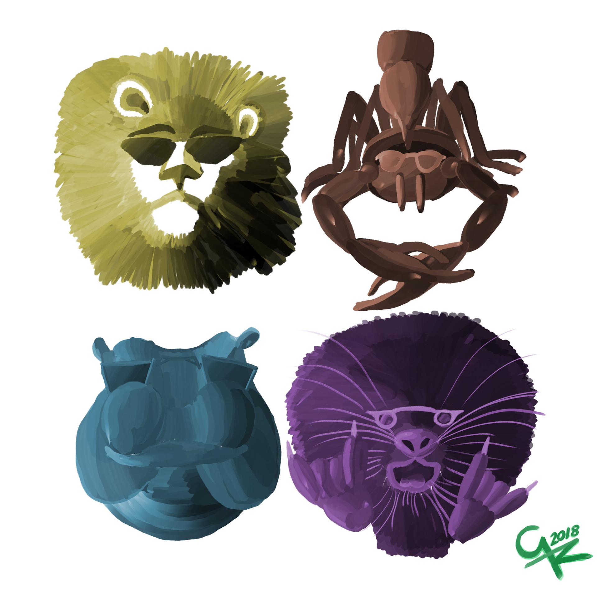 ArtStation - Lion Scorpion Hippo Mole