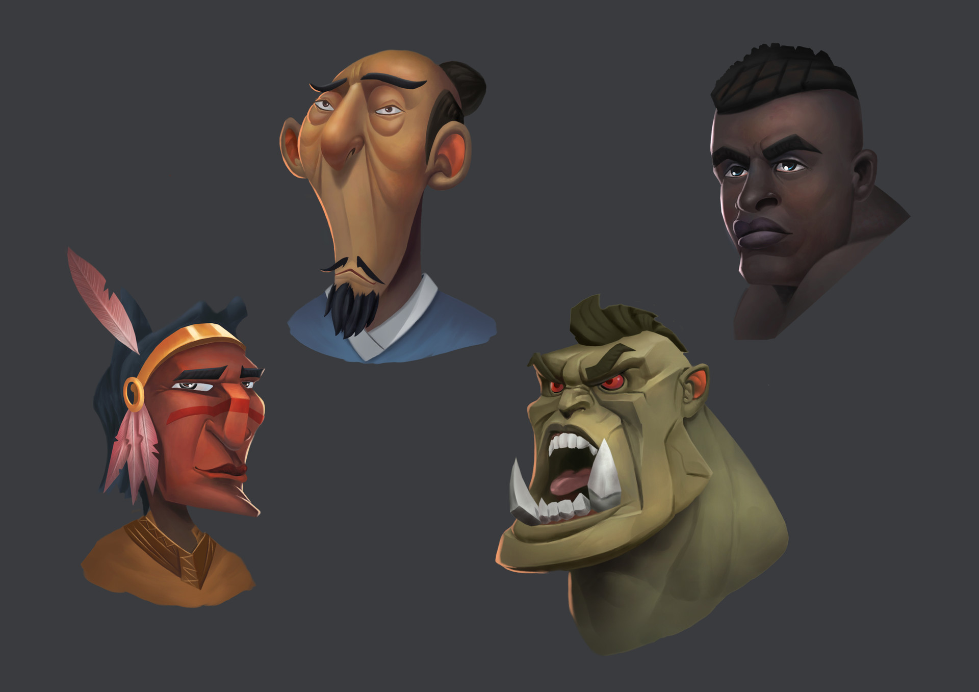 ArtStation - study cartoon heads