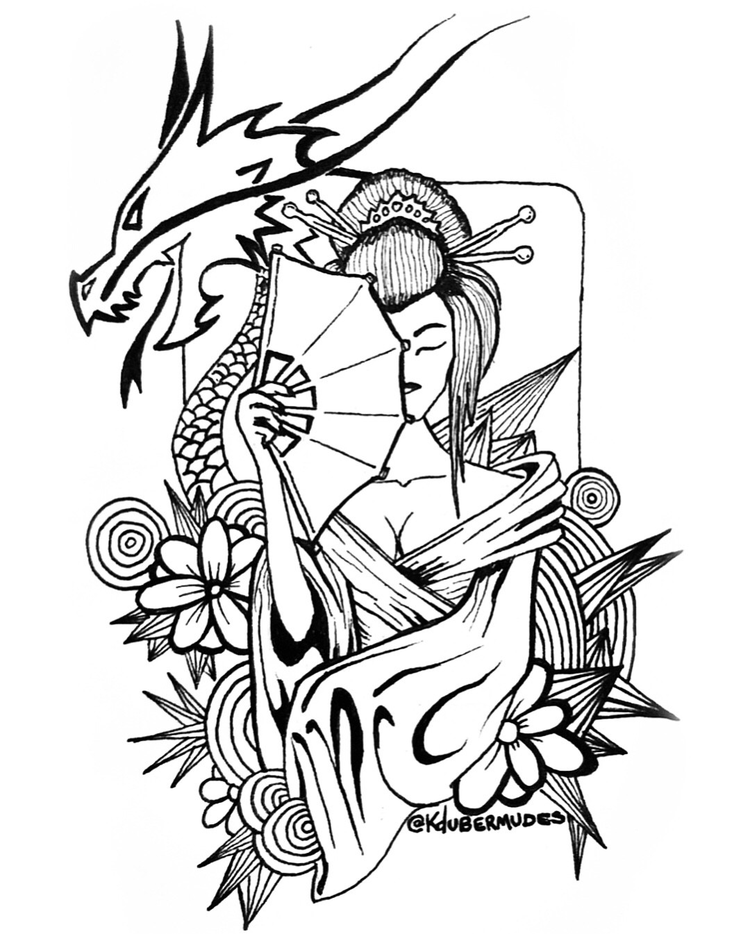 ArtStation - Dragon and the Geisha