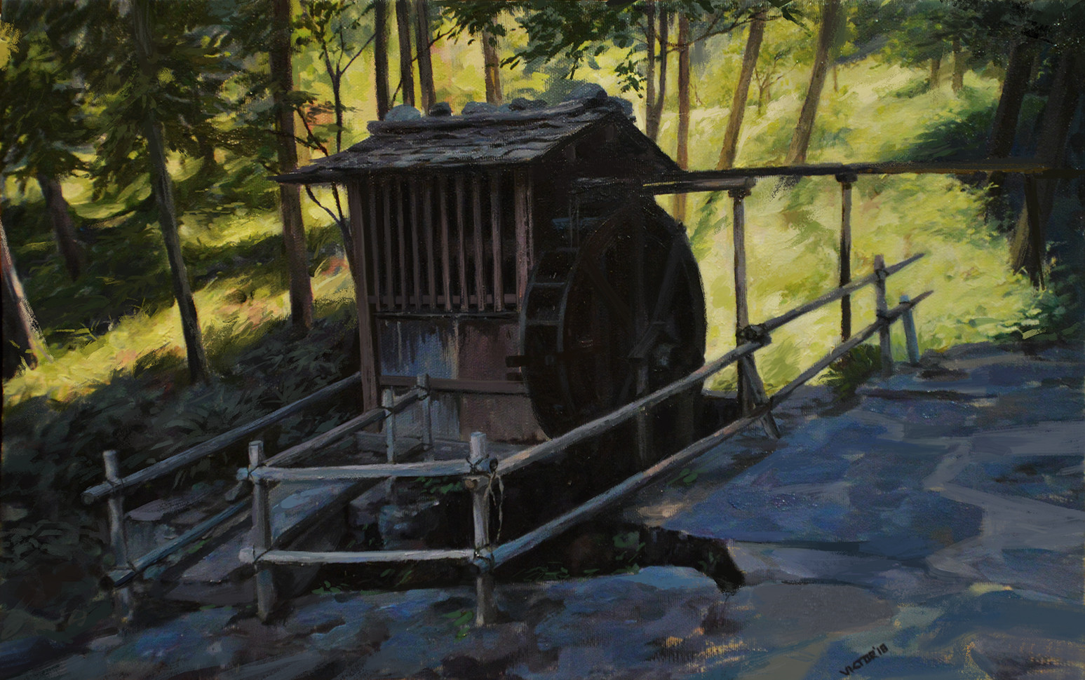 ArtStation - Japanese water Mill