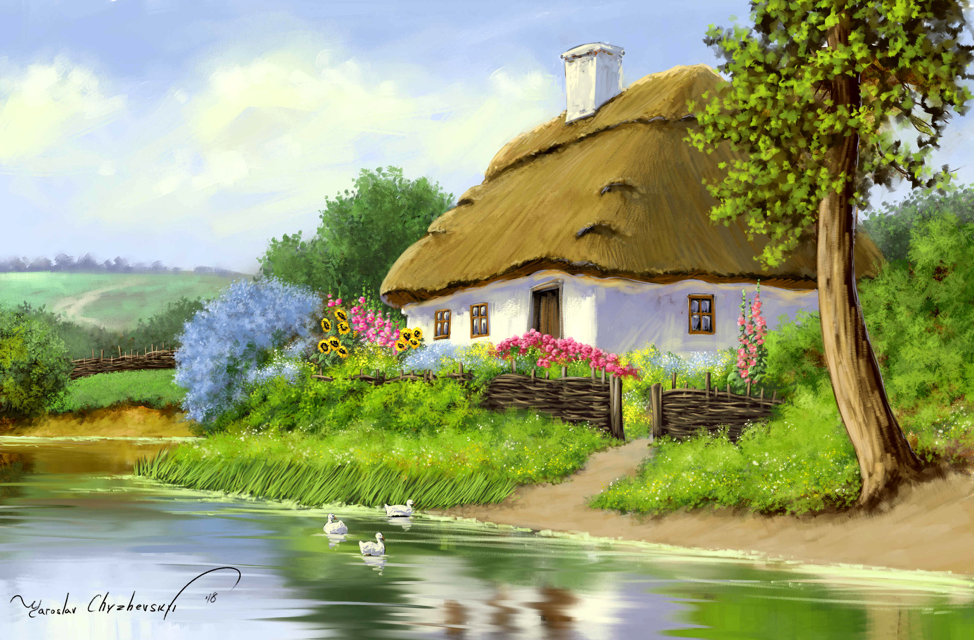 ArtStation - Old village. Rural landscape