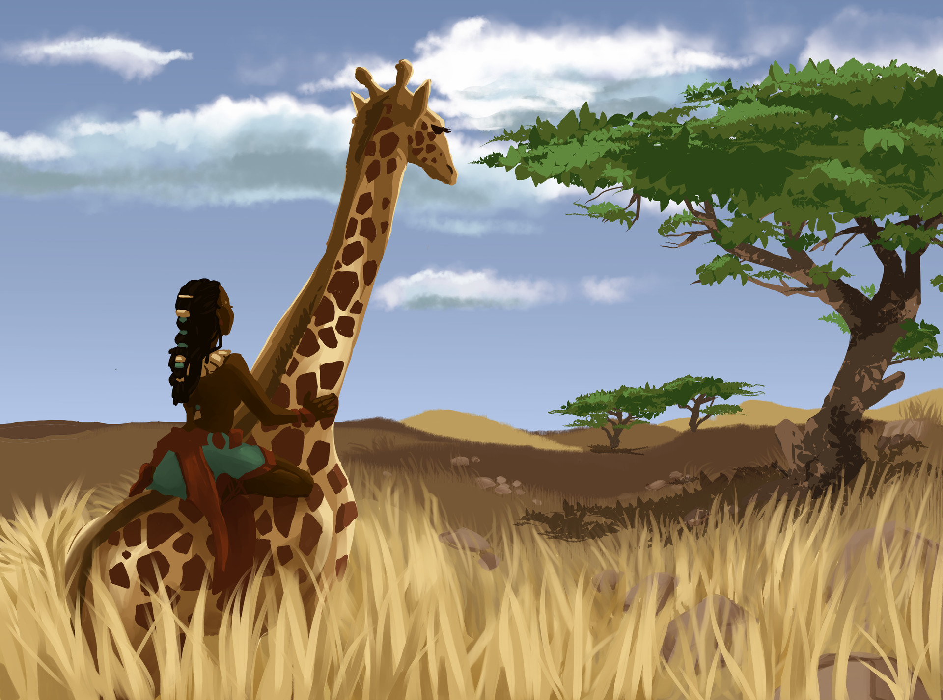 giraffe riding