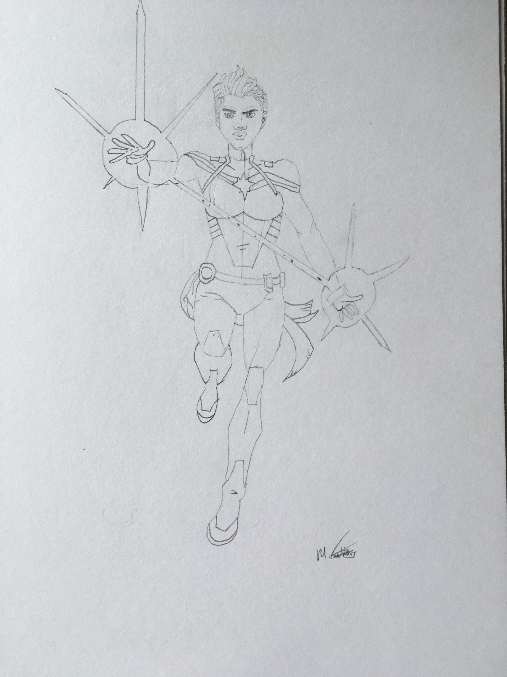 ArtStation - Captain marvel drawing