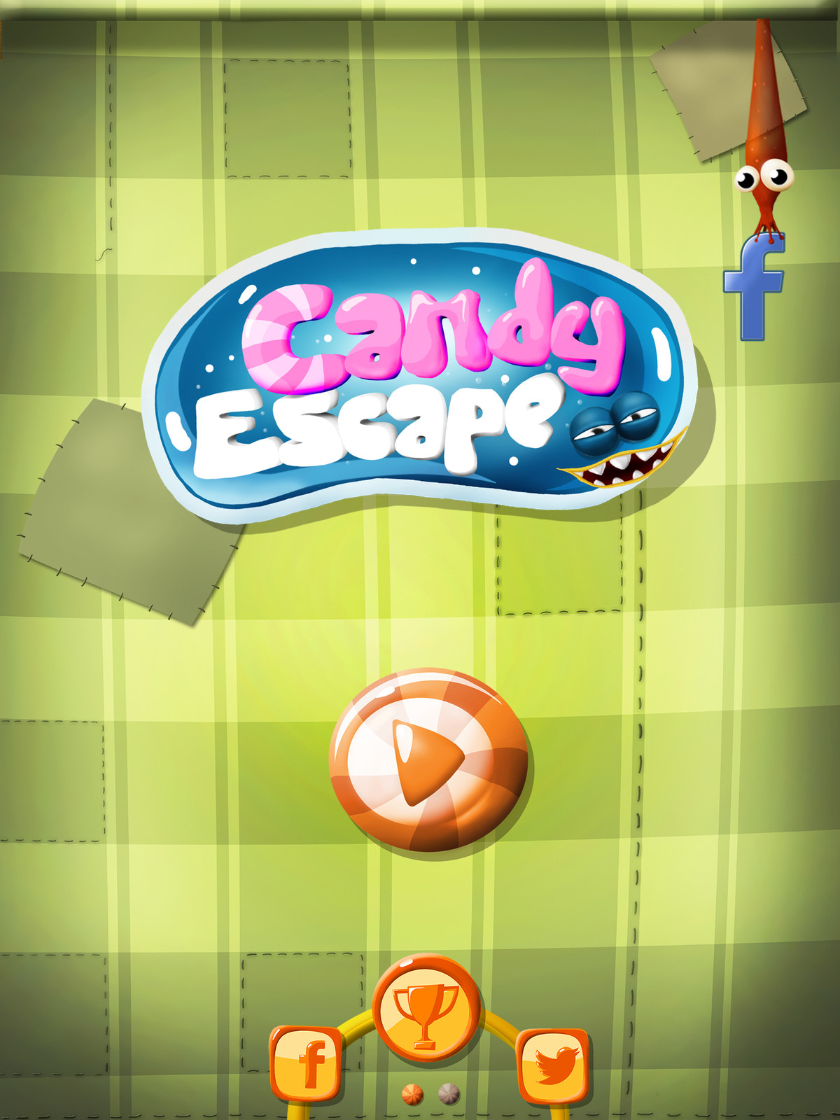 Özgüncan Gümrah - Candy Escape Mobile Game iPad Main Menu UI Design