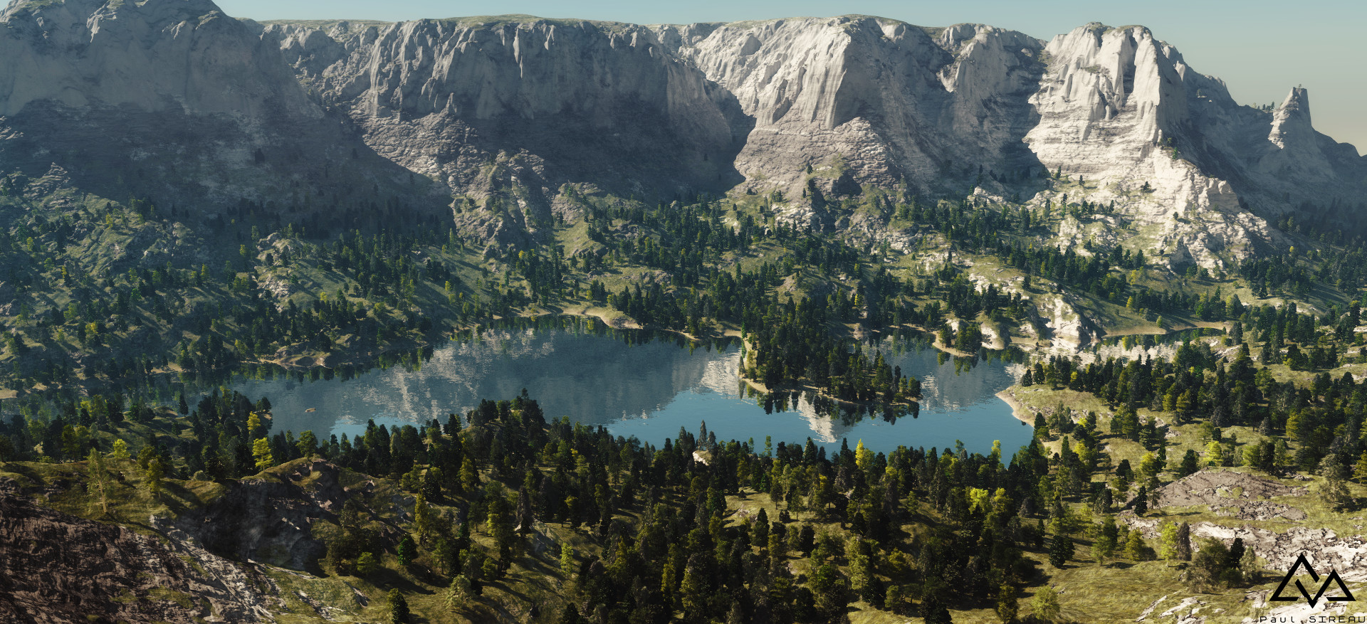 ArtStation - Forest cliff