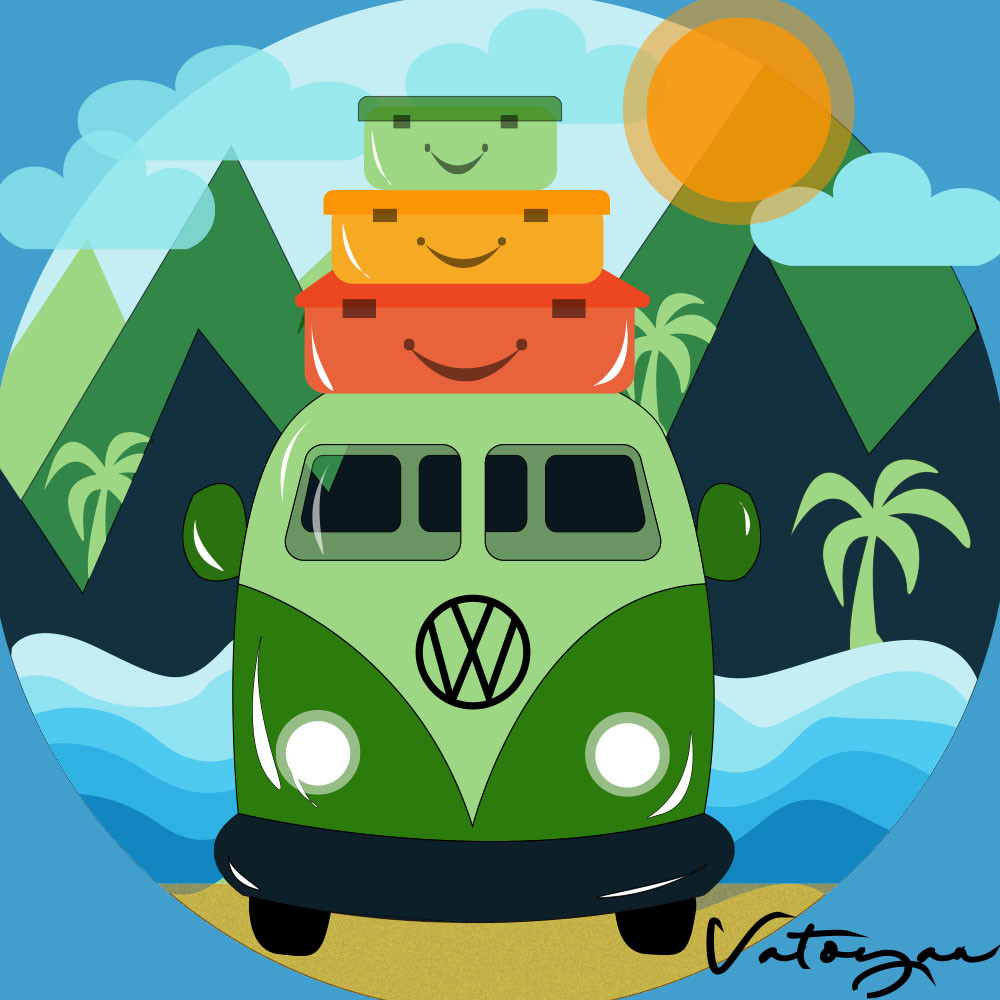 ArtStation - Illustration "Volkswagen bus"