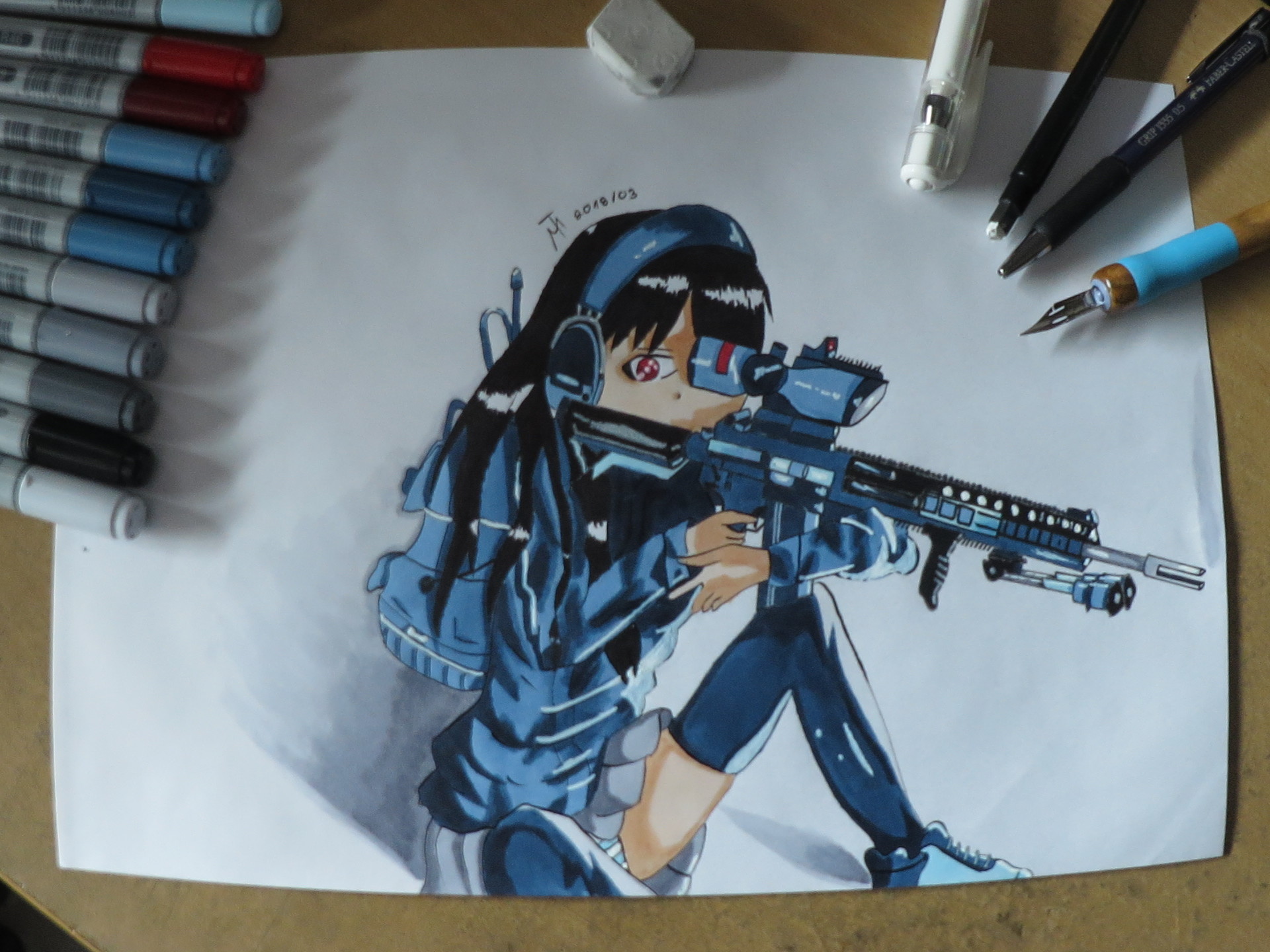 ArtStation - Oc Gun girl Akira