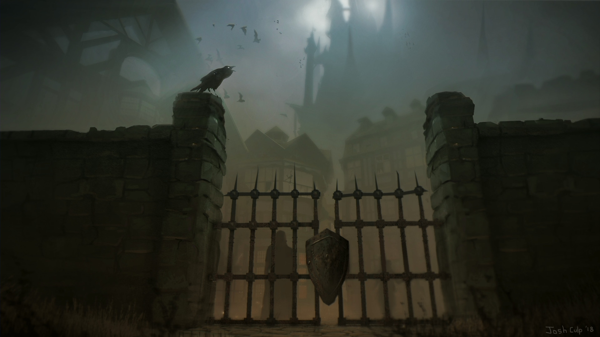 ArtStation - Vampire Town Approach Concept