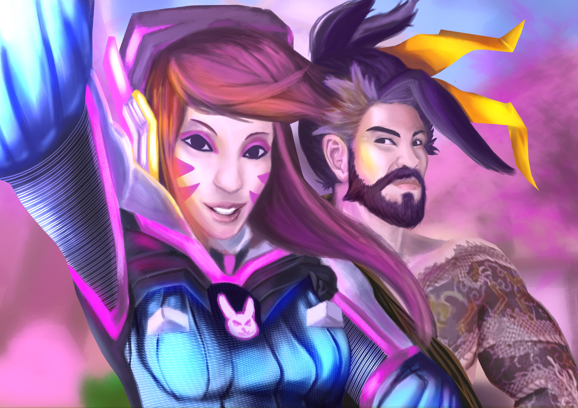 ArtStation - Dva And Hanzo