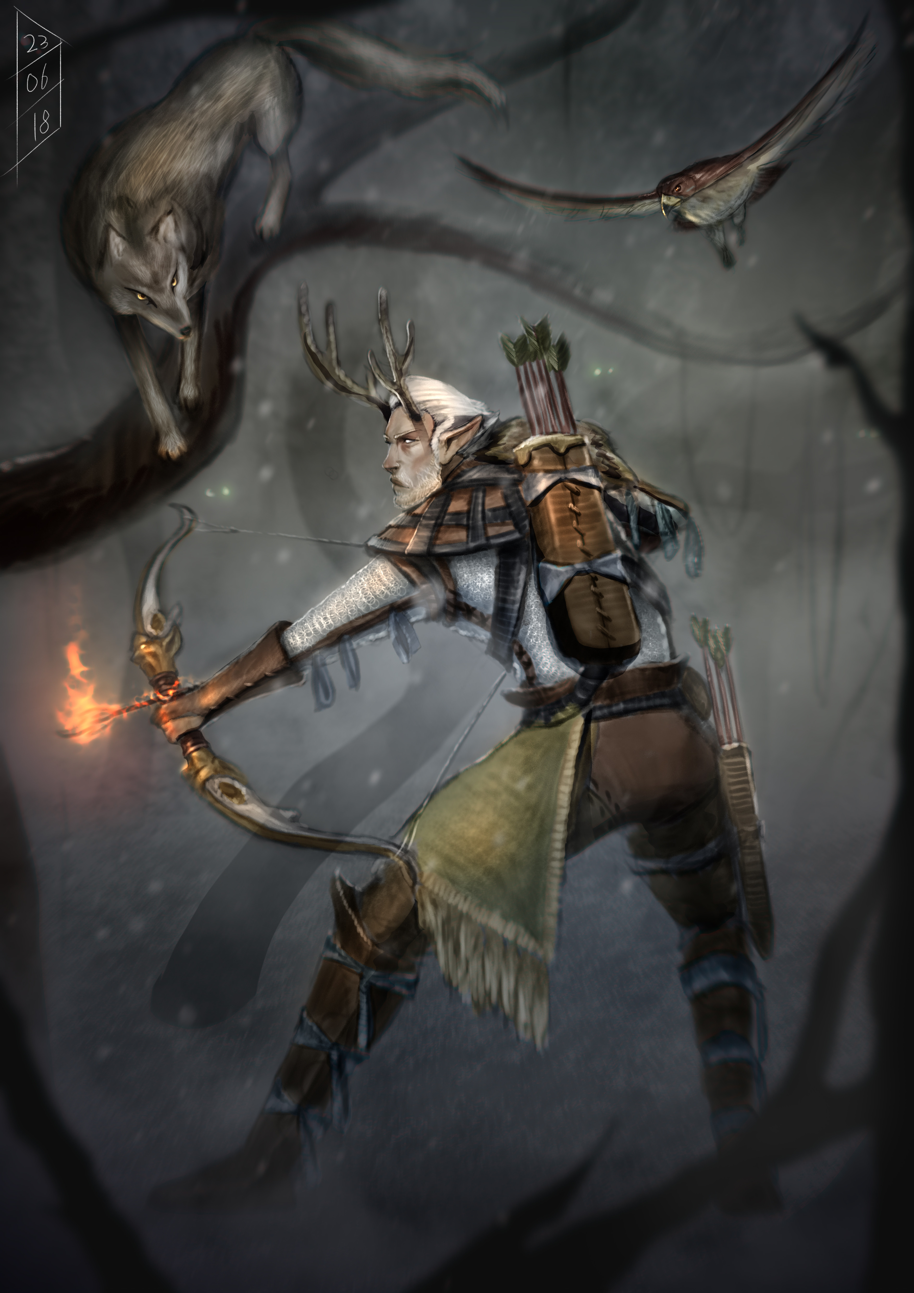 DnD Druid (commission) by Daniel Denova (@Tartan_Kiwi) : r/ImaginaryArchers