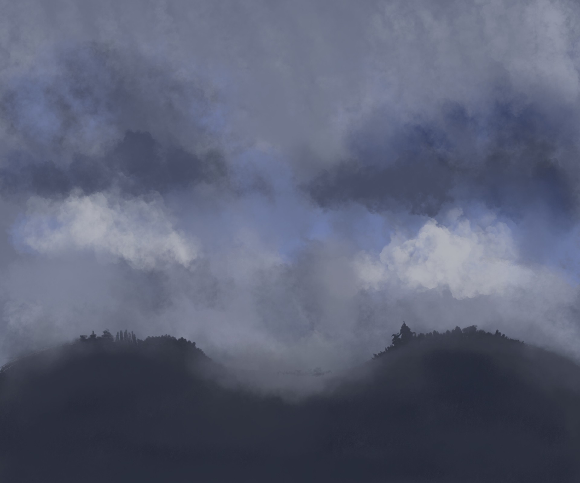 ArtStation - Speedpainting cloudy landscape