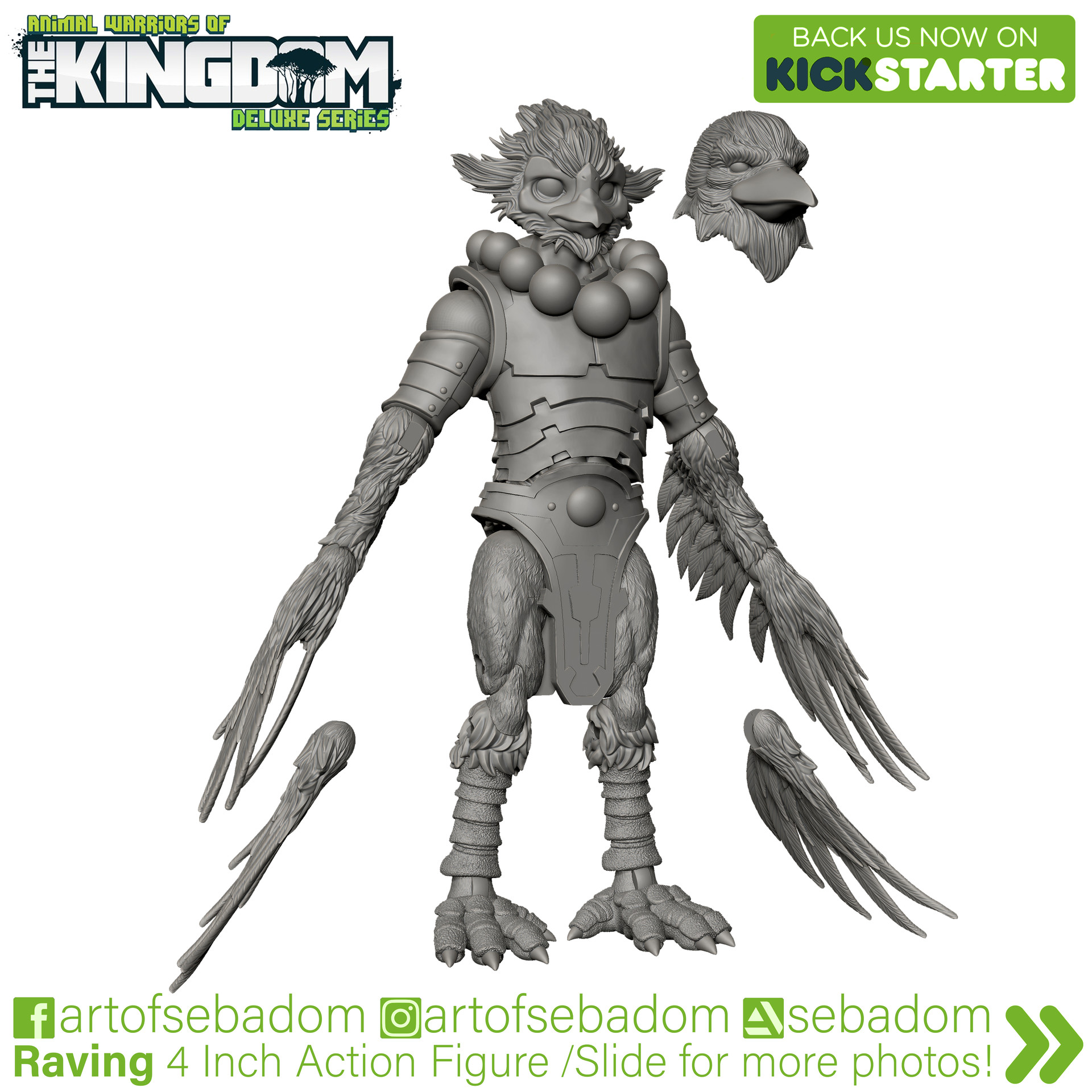 Raving 4 Inch Action Figure from Animal Warriors of the Kingdom Deluxe ...