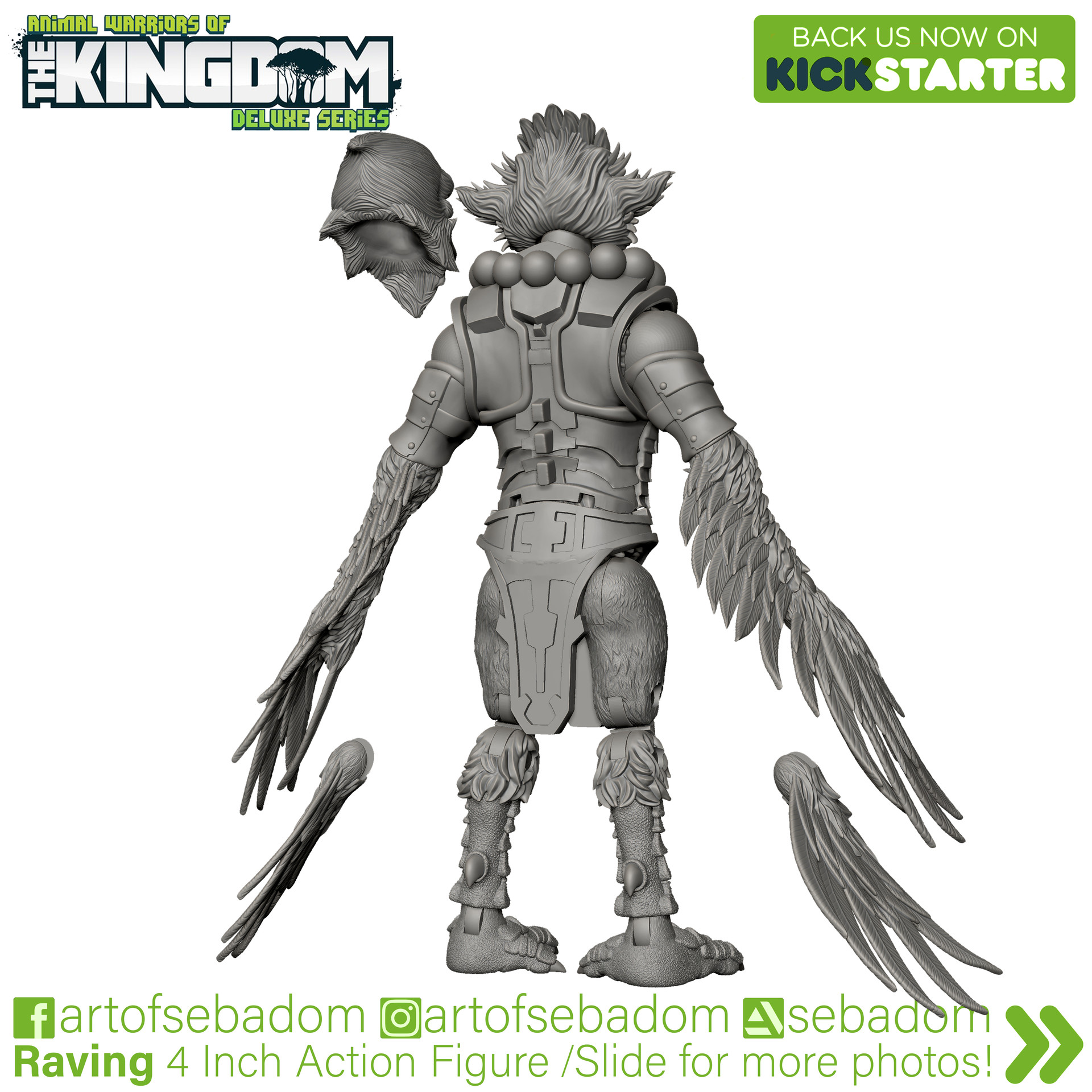 Raving 4 Inch Action Figure from Animal Warriors of the Kingdom Deluxe ...