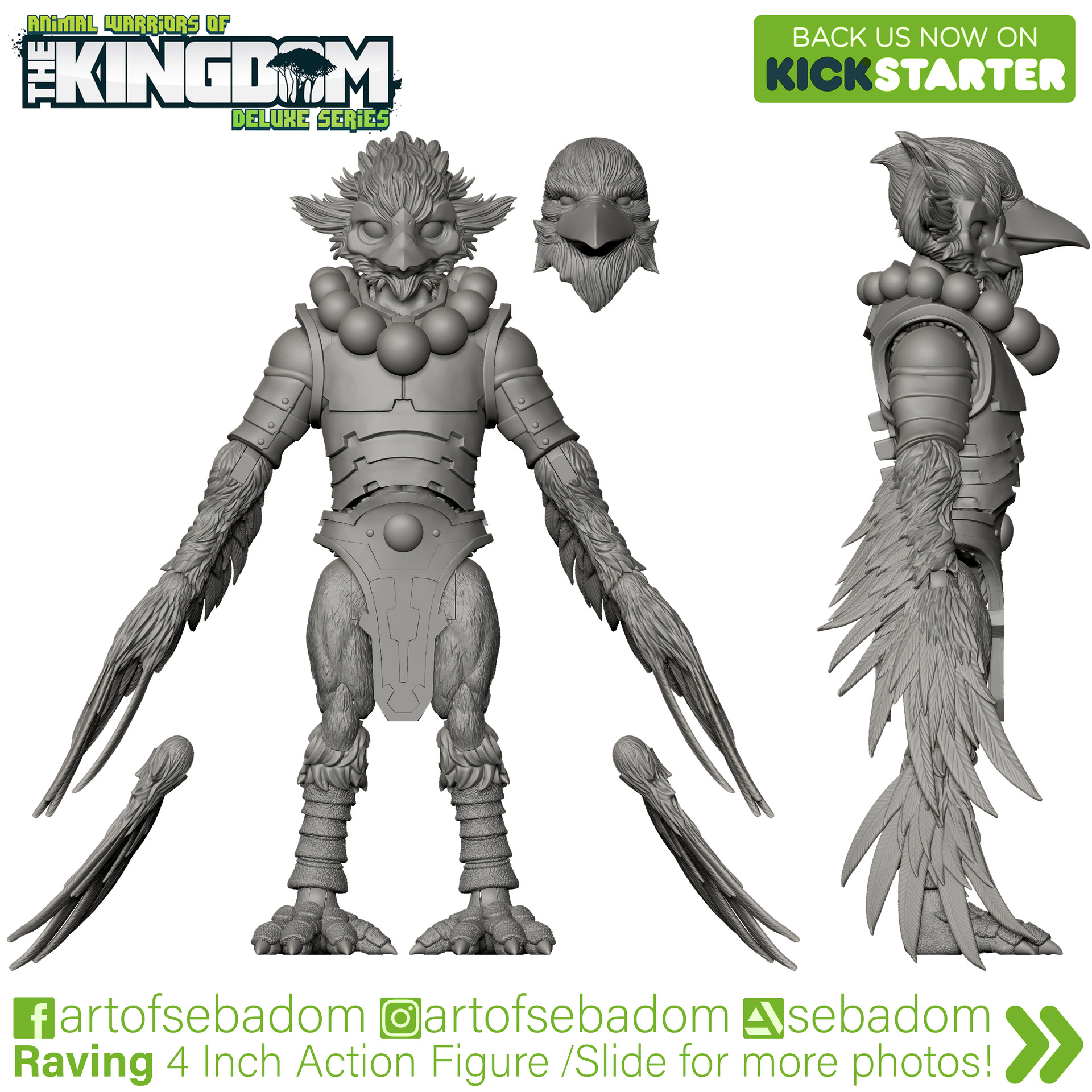 Raving 4 Inch Action Figure from Animal Warriors of the Kingdom Deluxe ...