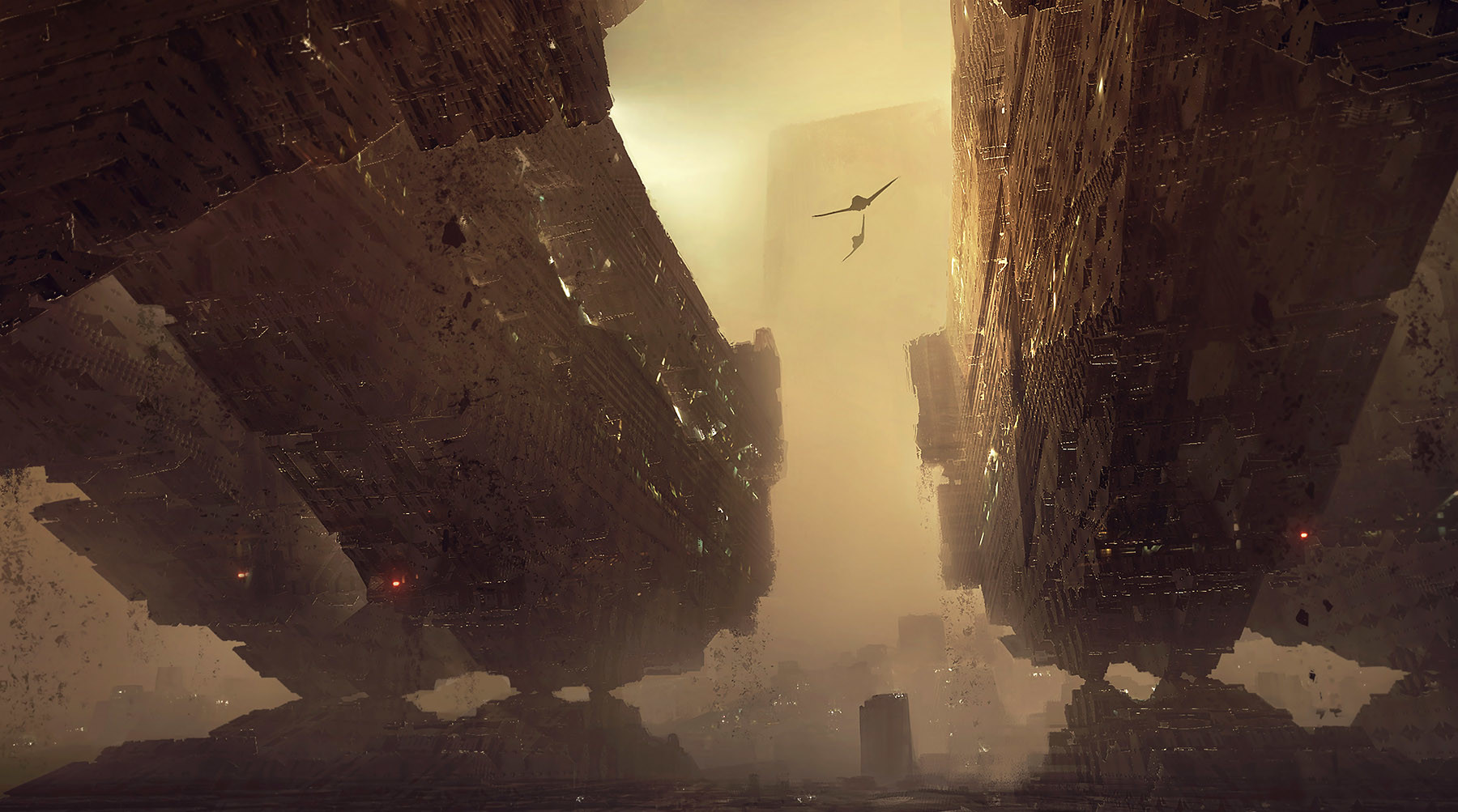 ArtStation - crumbling city at night