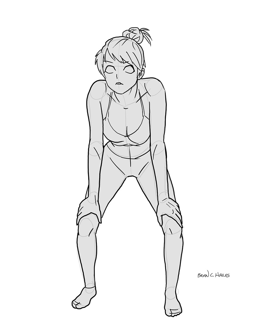 how to draw anime knees