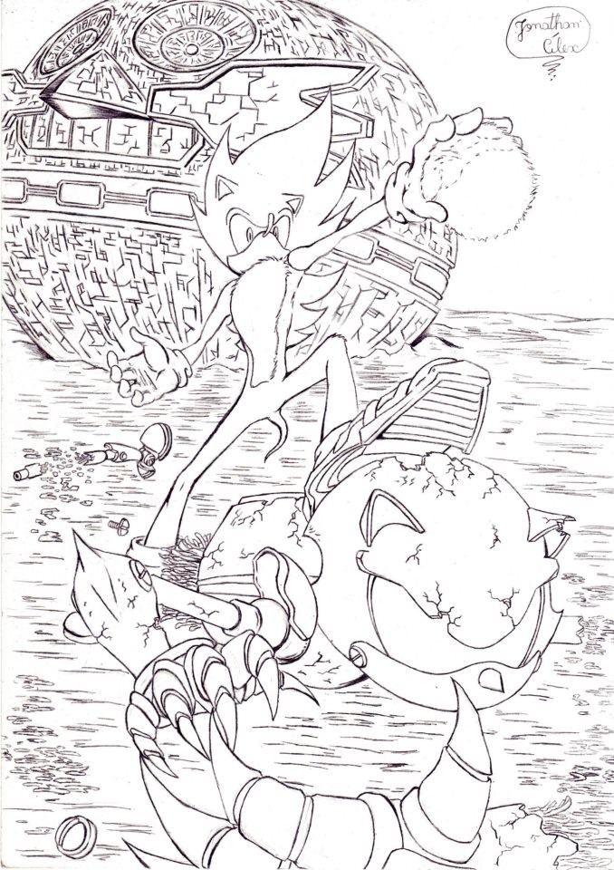metal sonic colouring pictures