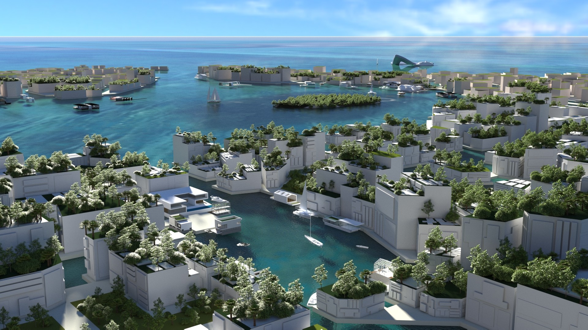 ArtStation - water city concept